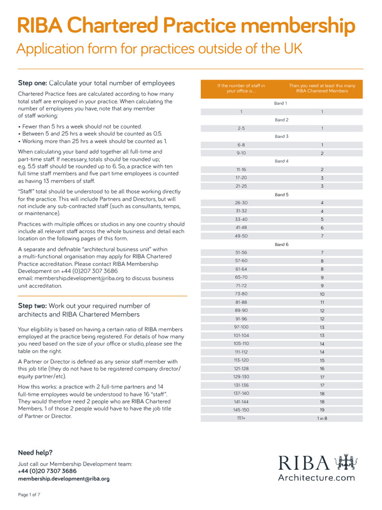 2024 RIBA Chartered Practice INT Membership Application Form | PDF ...