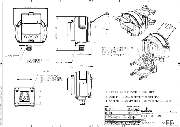 Mechanical+Installation+Drawing +Rosemount™+2230+Graphical+Field ...