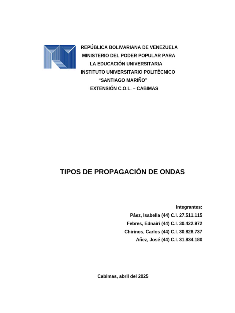 Tipos de Propagación de Ondas en Física | PDF | Reflexión (Física) | Olas