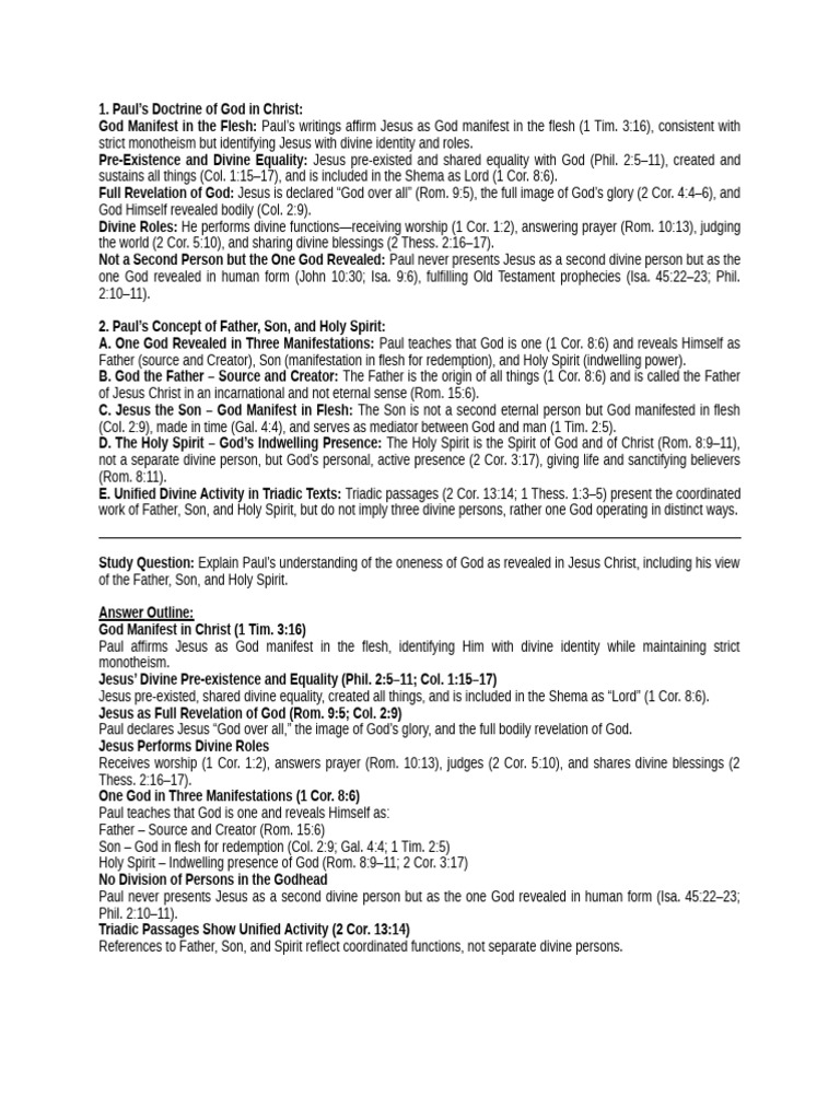 Paul's Doctrine of God in Christ | PDF | God The Father | Jesus