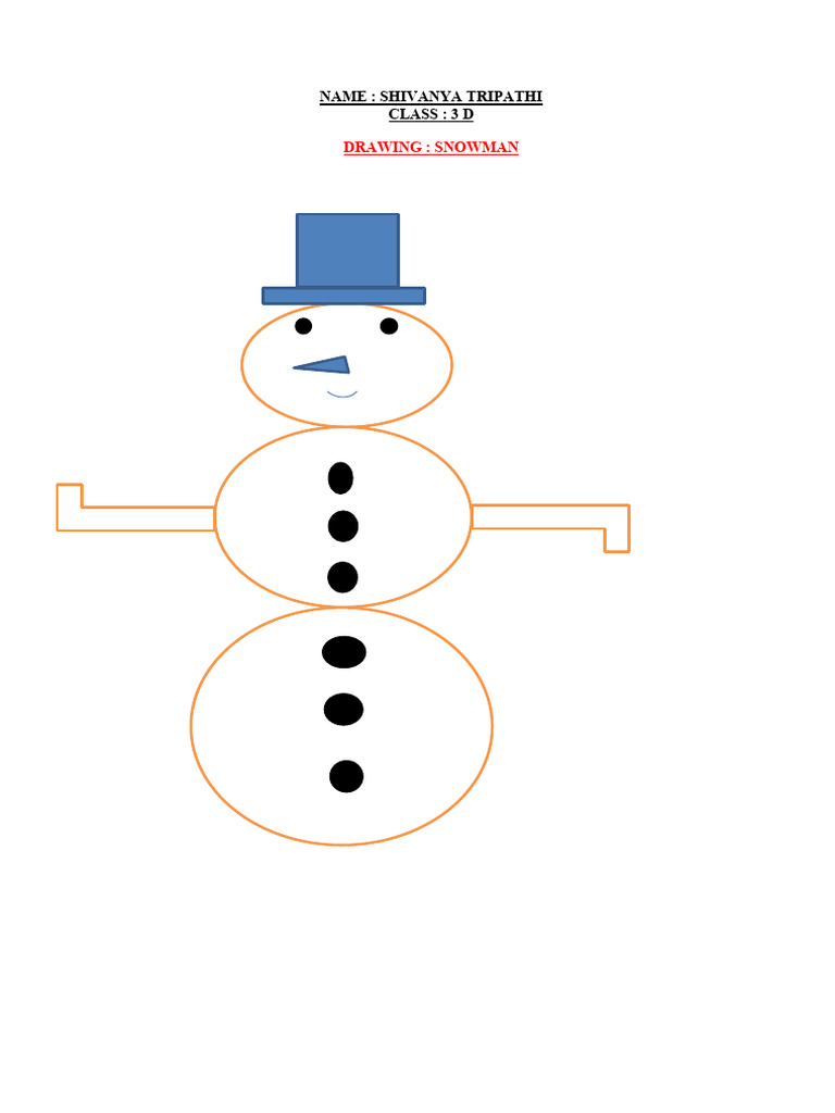 Name: Shivanya Tripathi Class: 3 D: Drawing: Snowman | PDF