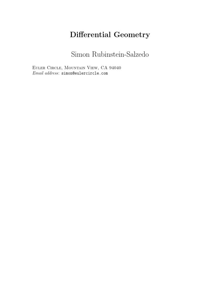Diff Geo Book | PDF | Curvature | Differential Geometry