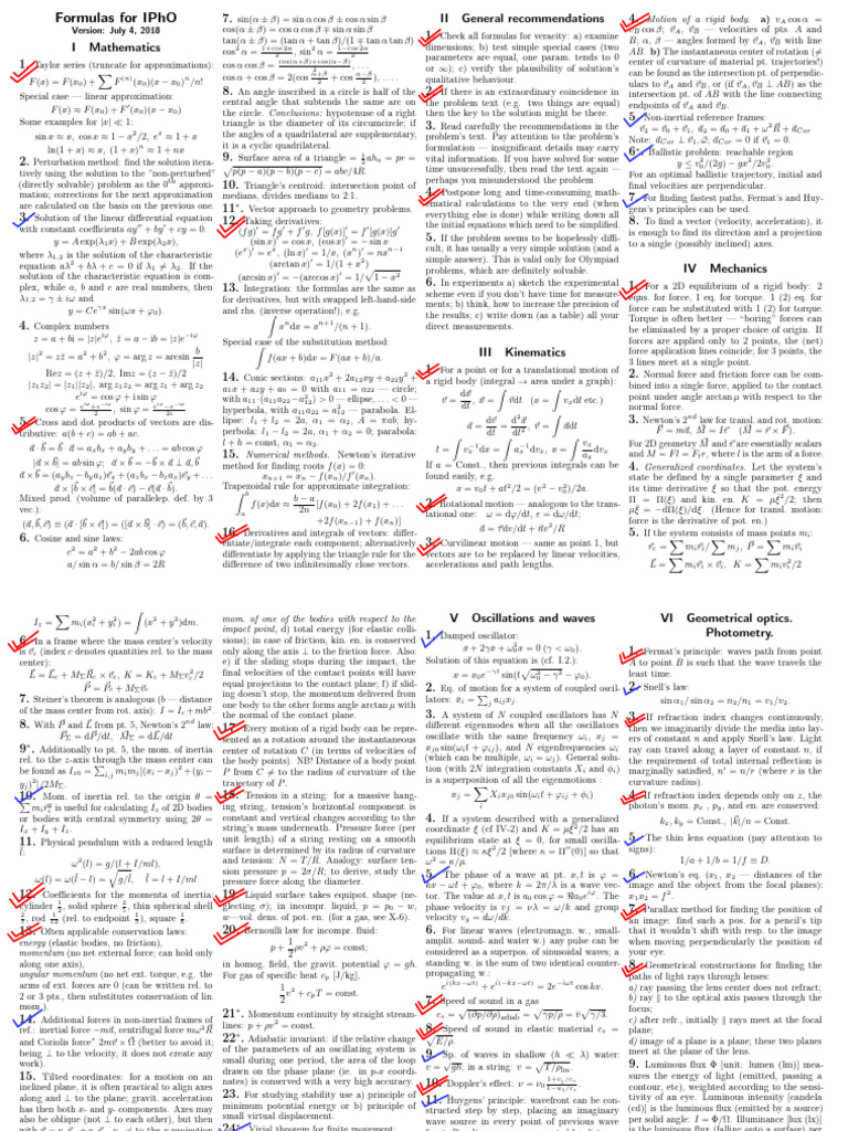 Marked For Jee - Jaan Kalda Formulae Sheet by Physics Sir Jee - Janardhan Sir | PDF | Equations ...
