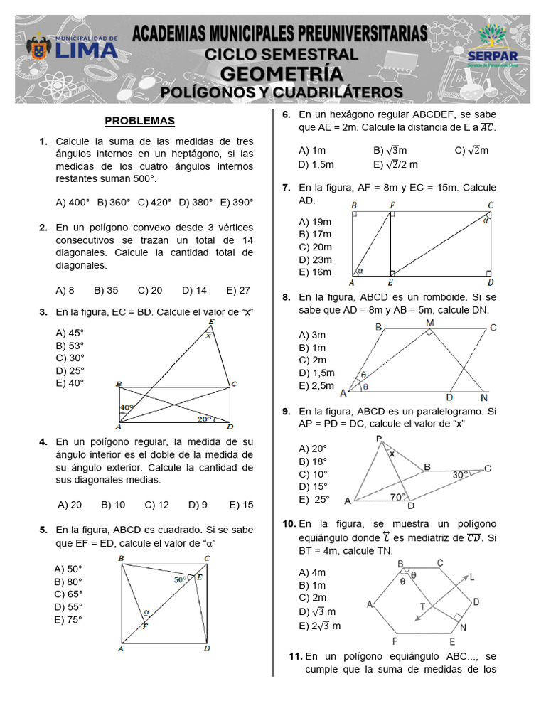 Semana 6 Geometría Pdf Politopos Geometría Del Plano Euclidiano