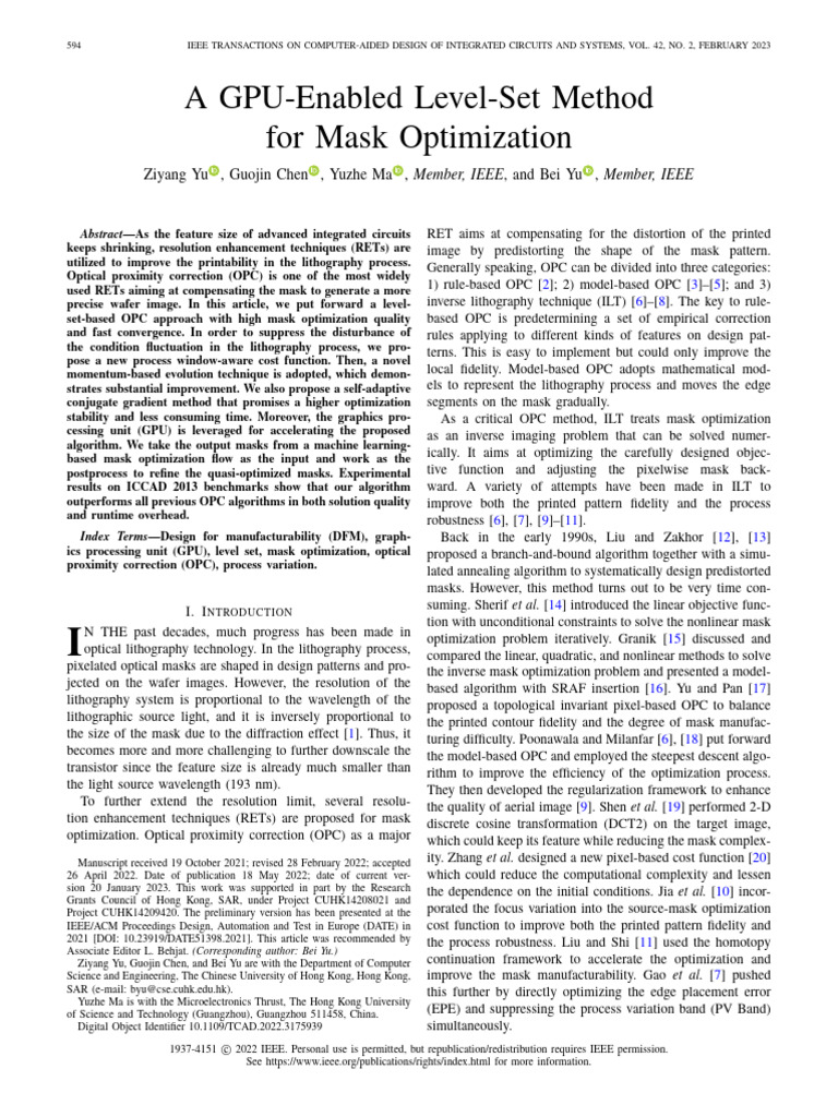 GPU-Enhanced OPC for Mask Optimization | PDF | Fast Fourier Transform ...