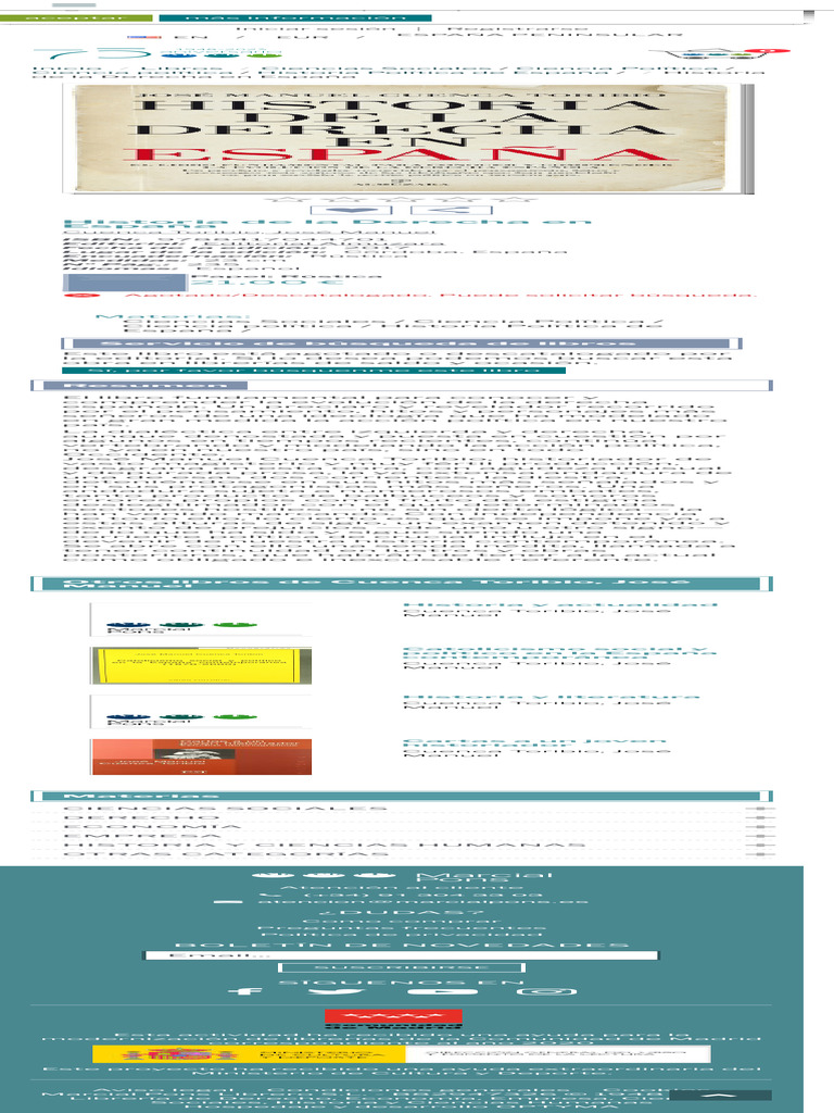 Libro Historia de La Derecha en España - 9788417044701 - Cuenca Toribio, José Manuel - Marcial ...
