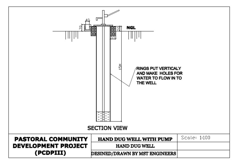Section Veiw For Hand Dug Well | PDF