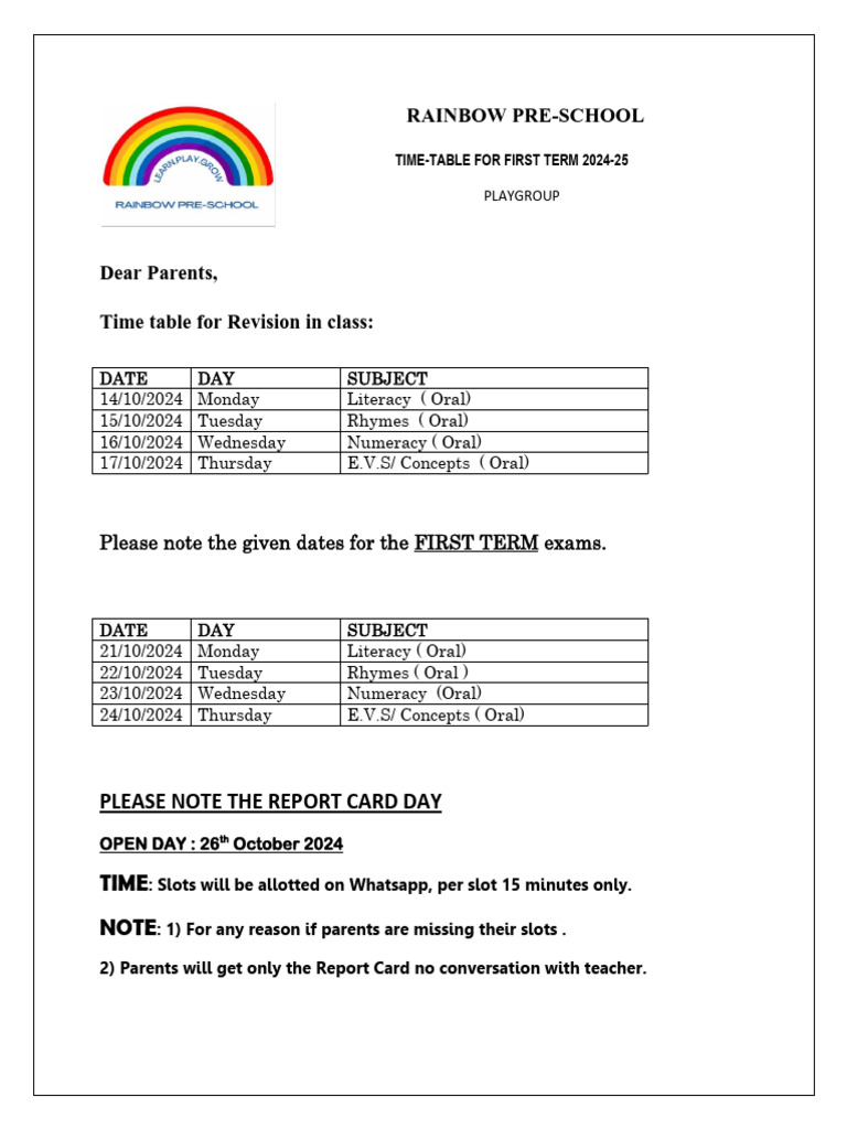 Time Table PG 24-25 | PDF