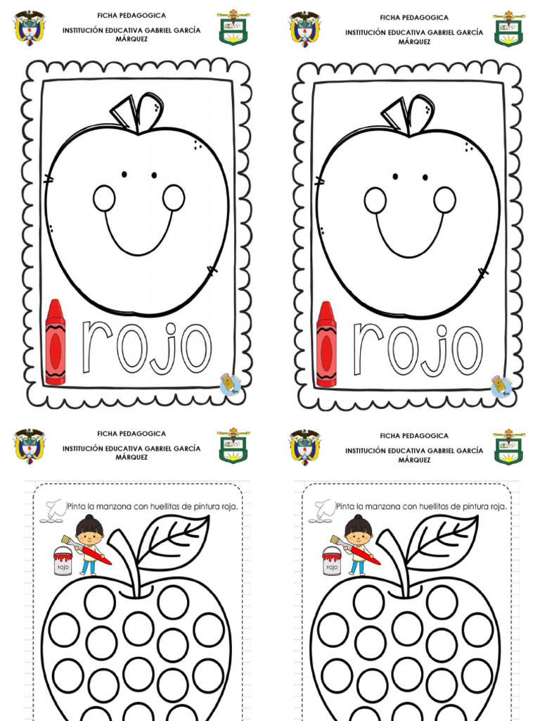 Fichas Mi Colegio Color Rojo | PDF