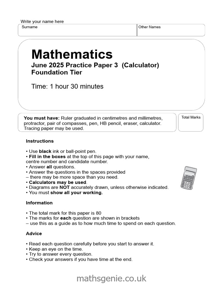 Pred 253 Mathematics Practice Paper | PDF | Area | Geometry