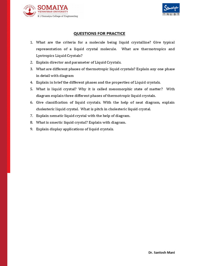 Liquid Crystals: Phases and Applications | PDF