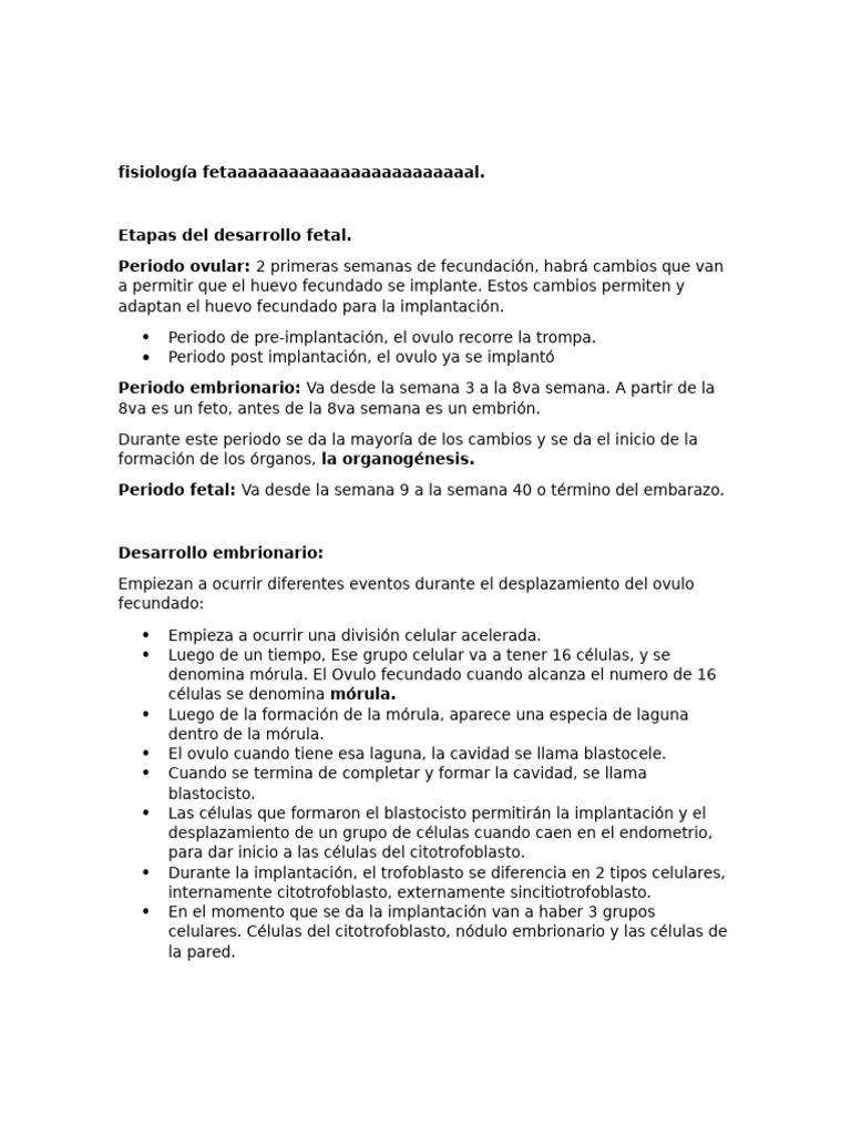 Fisiologia Fetal, Endocrinologia, Embrio Genital Fem | PDF | Placenta ...