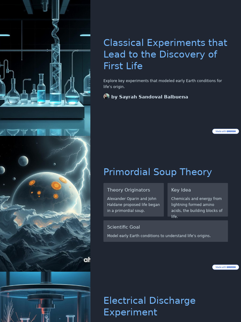 Classical Experiments That Lead To The Discovery of First Life | PDF ...
