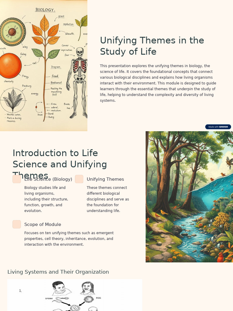 Unifying Themes in Biology Explained | PDF | Life | Biology