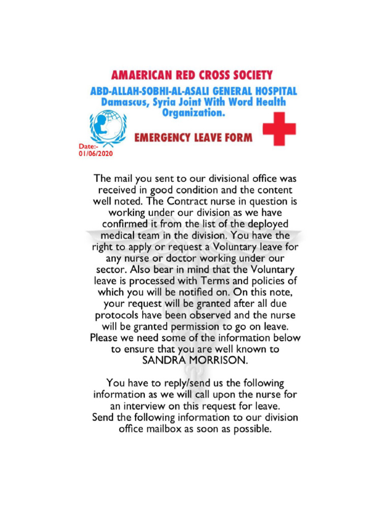 Emergency Leave Form | PDF