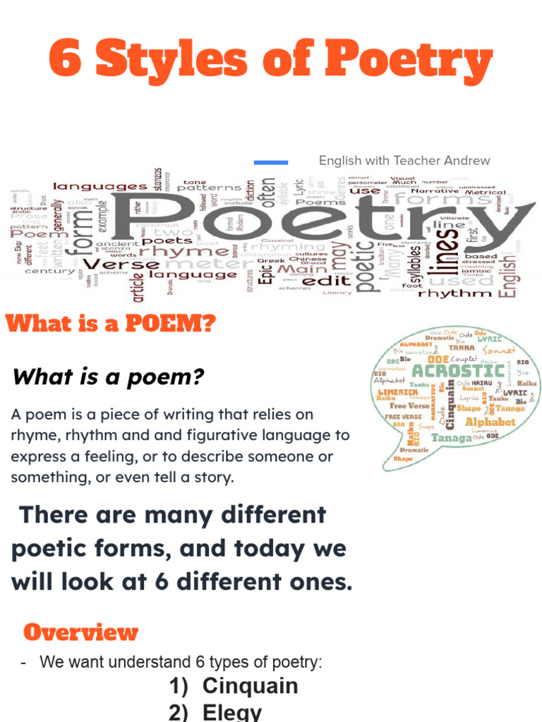 Explore 6 Unique Poetry Styles | PDF | Poetry | Narrative