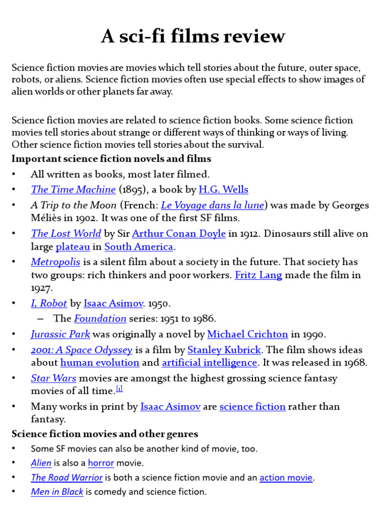 A Sci-Fi Films Review | PDF