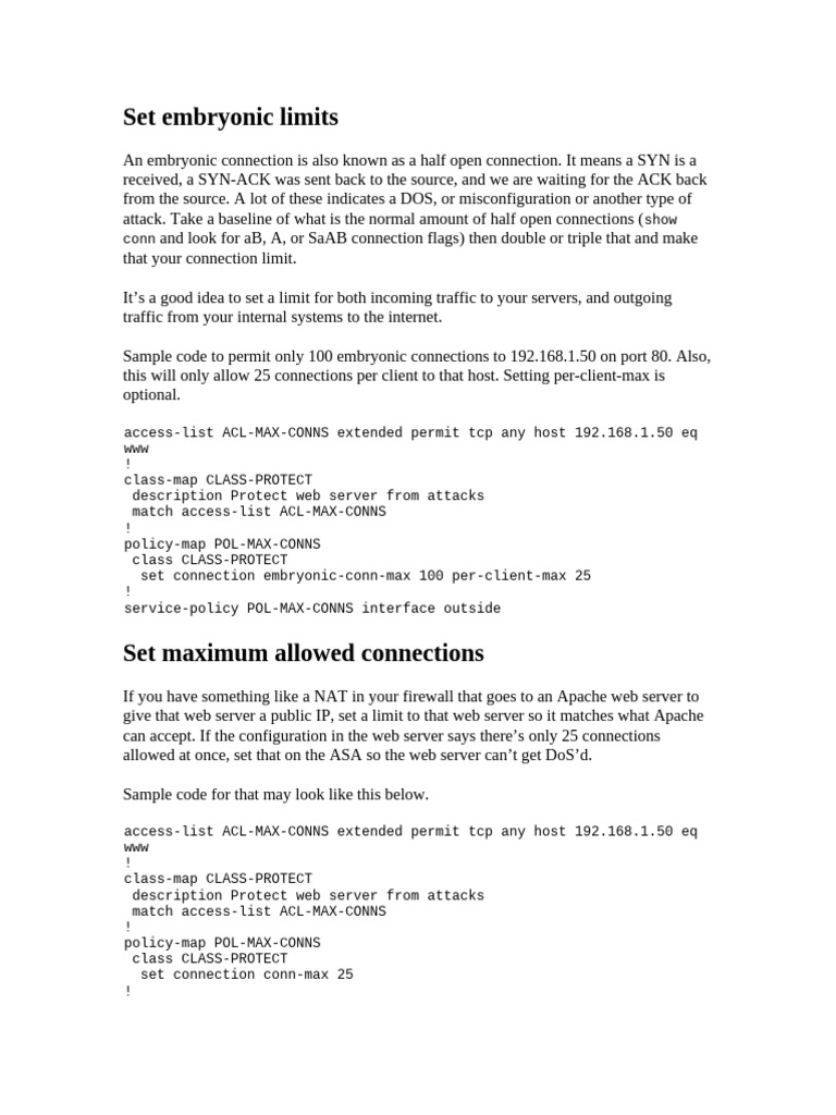 Set Embryonic Limits | PDF | Transmission Control Protocol | Secure Shell