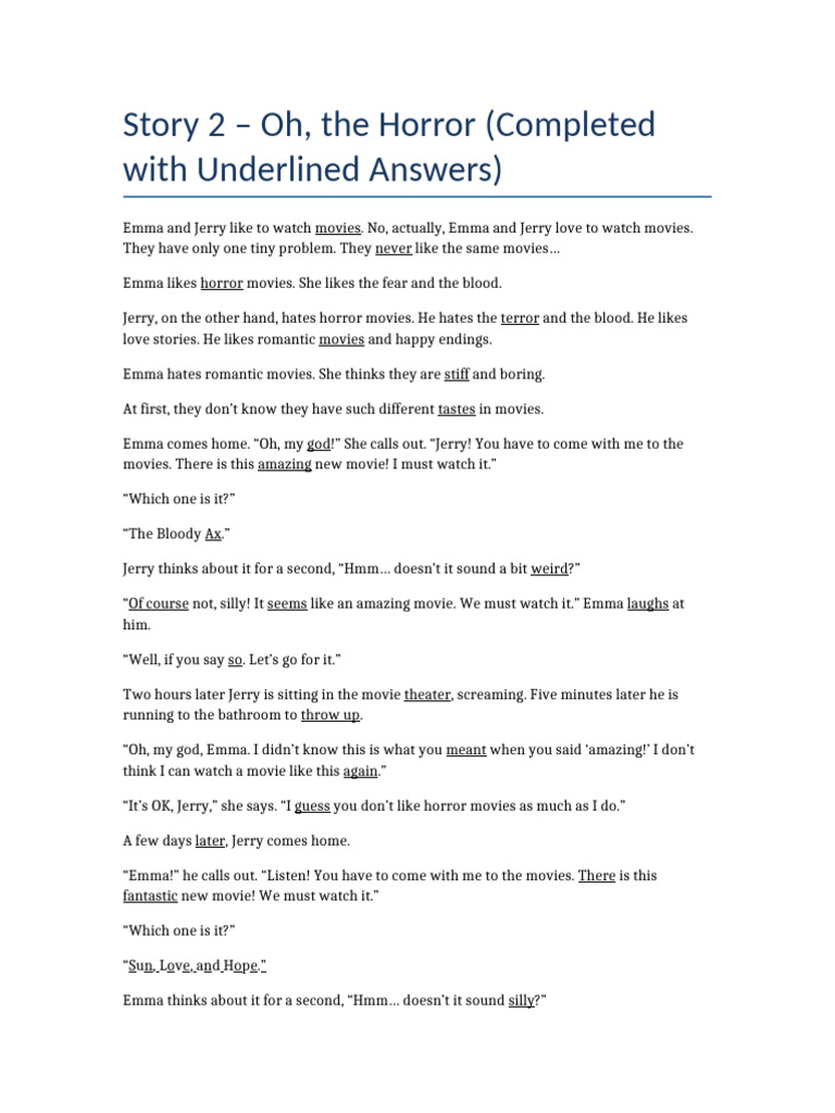 Story2 Oh The Horror Underlined | PDF
