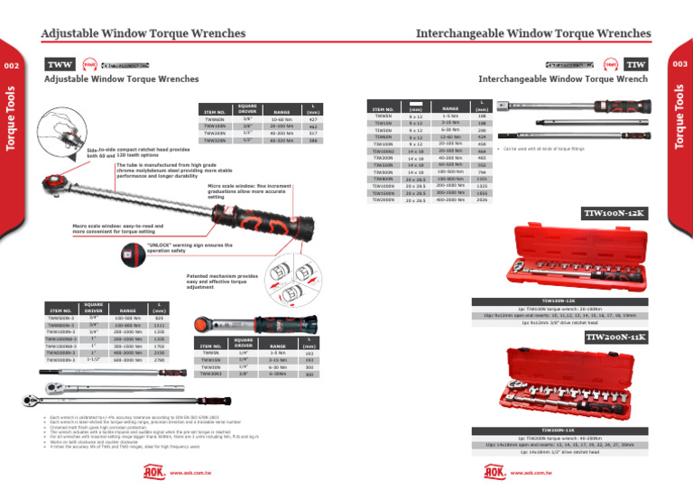 Adjustable Window Torque Wrenches | PDF