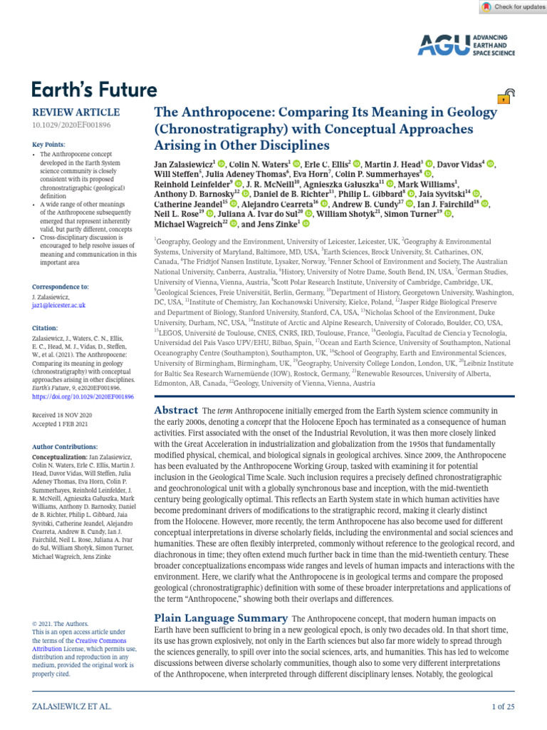 Understanding the Anthropocene Epoch | PDF | Anthropocene | Geologic ...