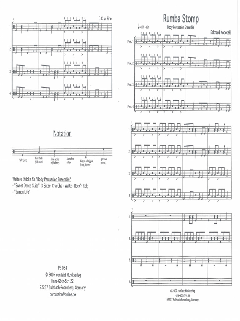 1 Kopetzki - Rumba Stomp - Body Percussion | PDF