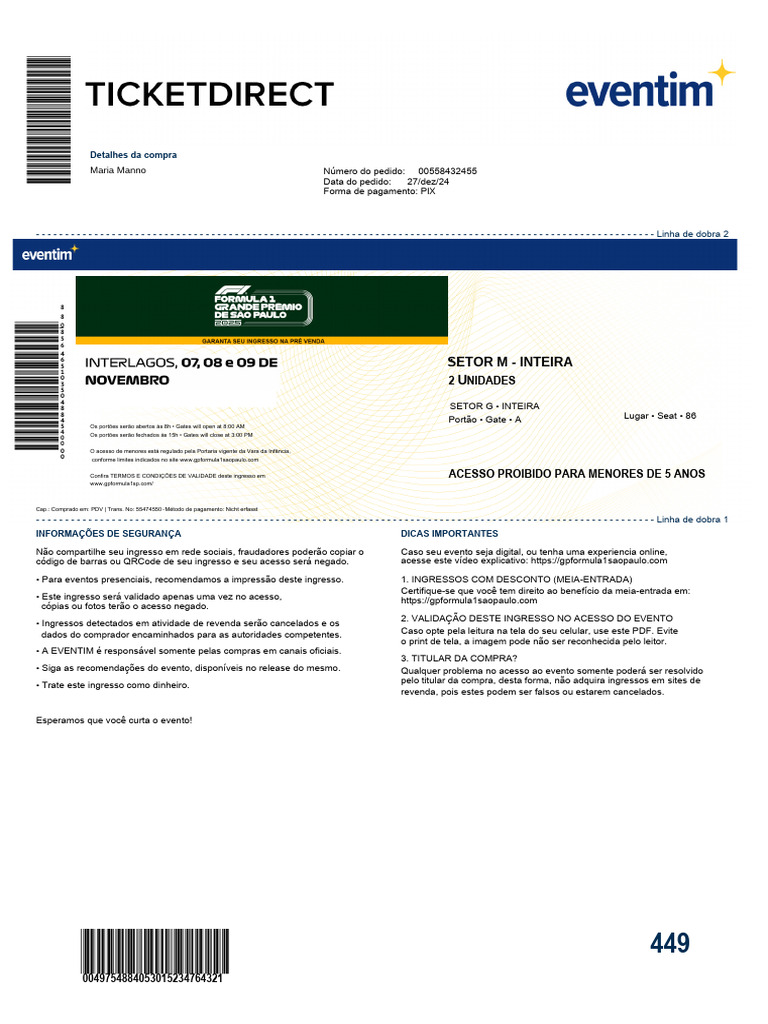 Setor Ticket 449. Maria Manno | PDF