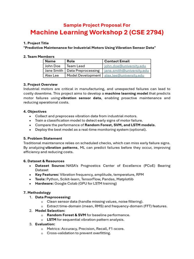 Predictive Maintenance ML Proposal | PDF | Machine Learning | Support ...