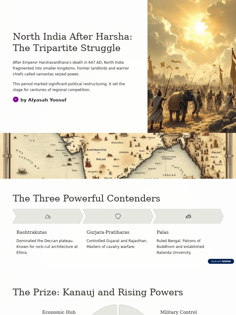 North India After Harsha The Tripartite Struggle | PDF