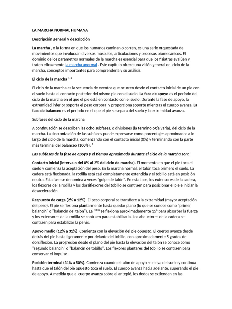 Análisis del Ciclo de la Marcha Humana | PDF | Pie | Fuerza