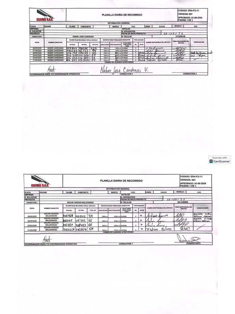 Planilla Mayo Datalog | PDF