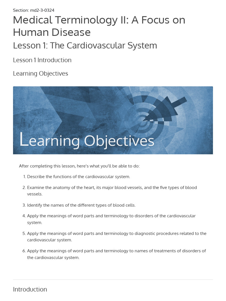 Medical Terminology II_ A Focus on Human Disease – Lesson 1_ The ...