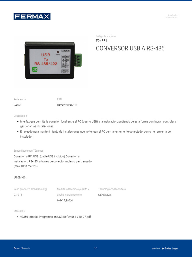 f24661 Conversor Usb A Rs 485 | PDF