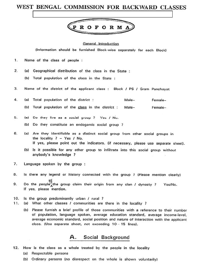 Filled WBCBC Proforma | PDF