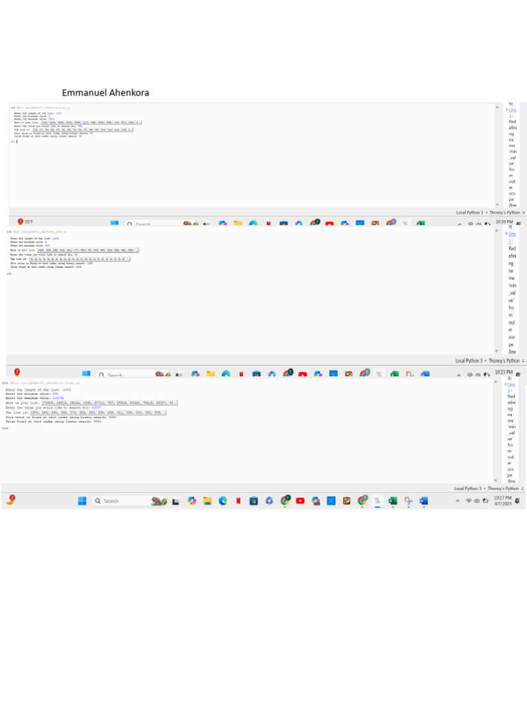 Assignment5 Sample Runs | PDF
