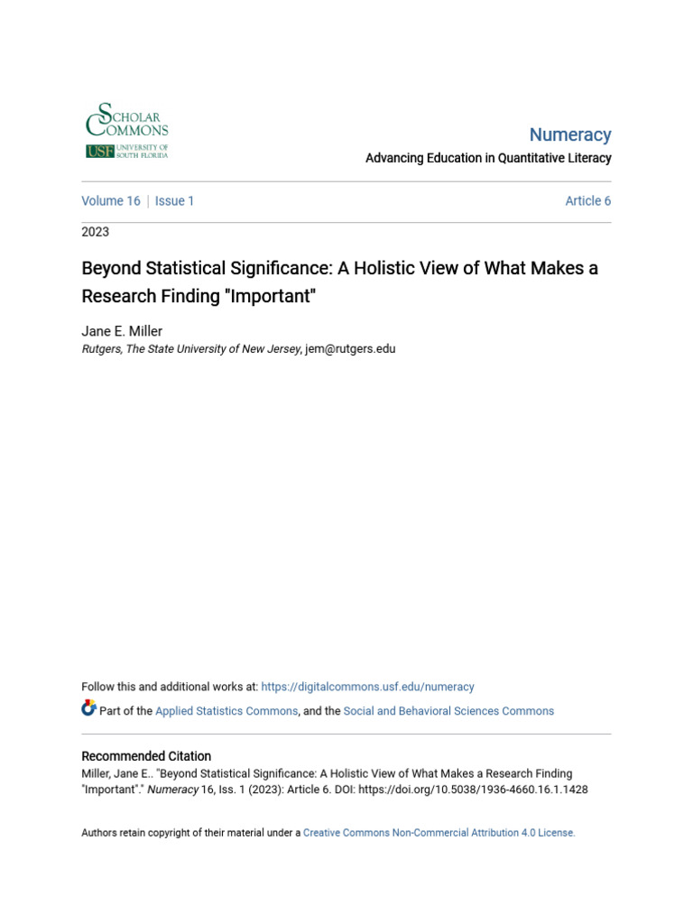 A Holistic View of What Makes A Research Finding Important | PDF ...