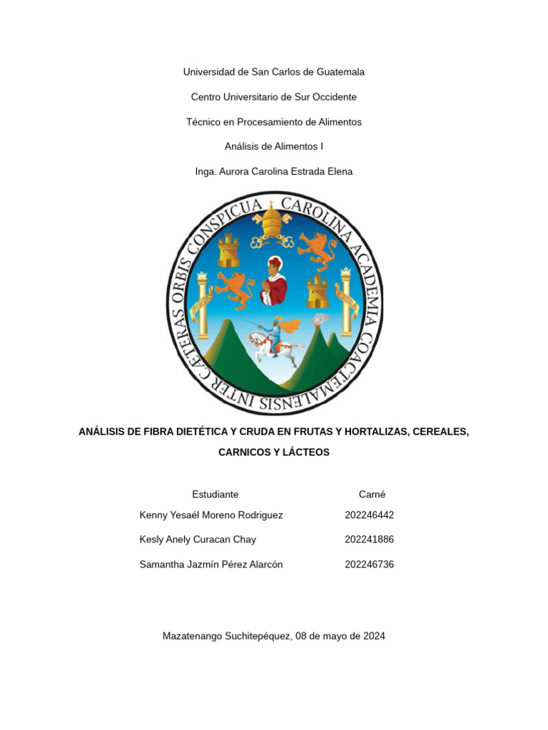 Análisis de Fibra Dietética en Alimentos | PDF | Fibra dietética ...