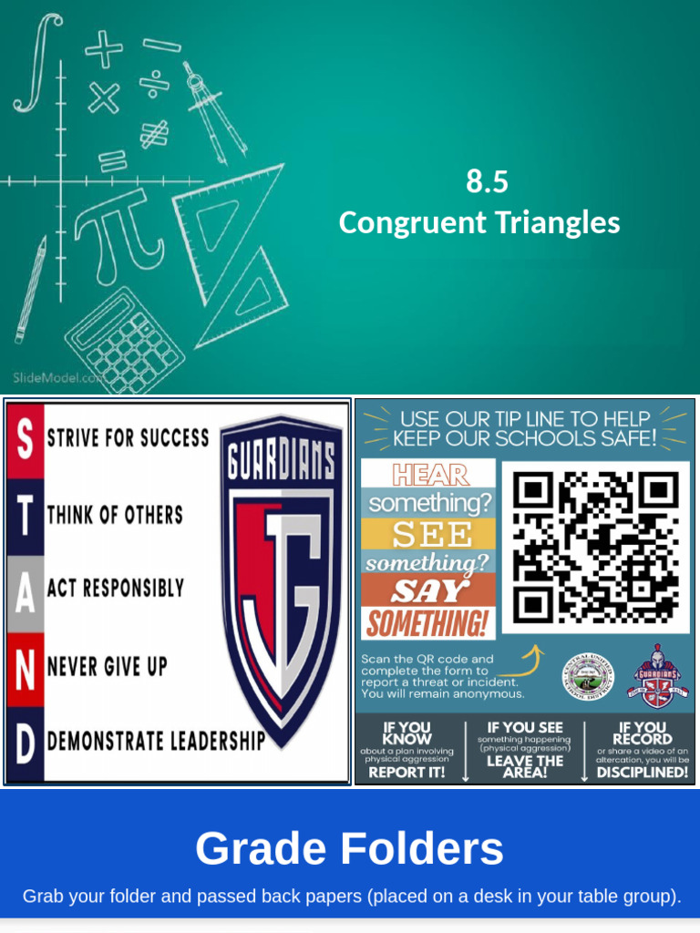 8.5 Congruent Triangles | PDF | Geometry | Elementary Mathematics