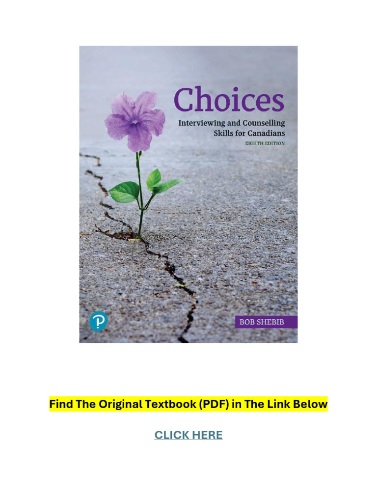 Choices Interviewing and Counselling Skills For Canadians 8th Edition ...