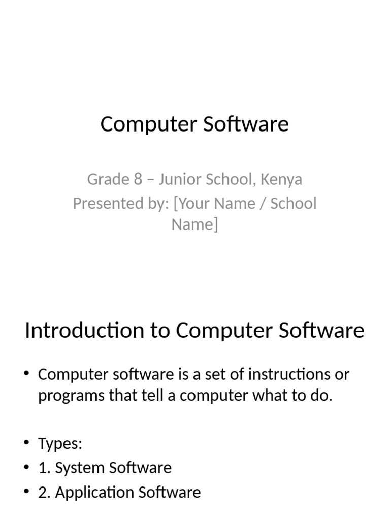 Computer Software Grade8 Kenya | PDF