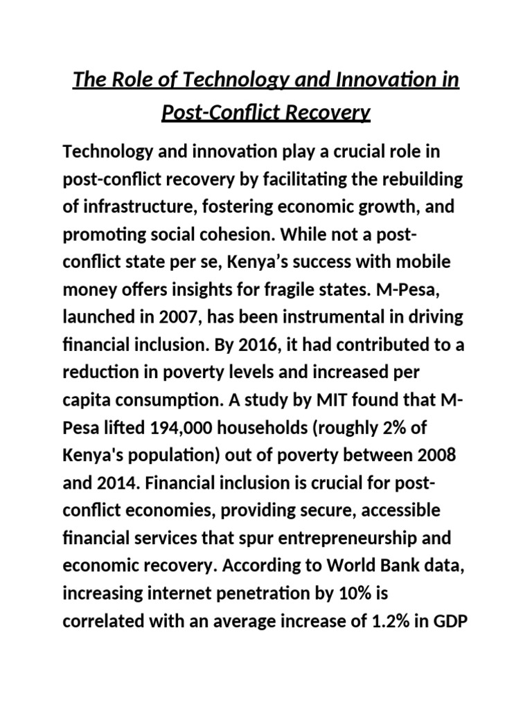 The Role of Technology and Innovation in Post | PDF | Infrastructure ...