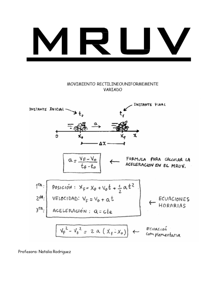 Movimiento Rectilineo Uniformemente Variado.docx21 (1) | PDF | Velocidad | Aceleración
