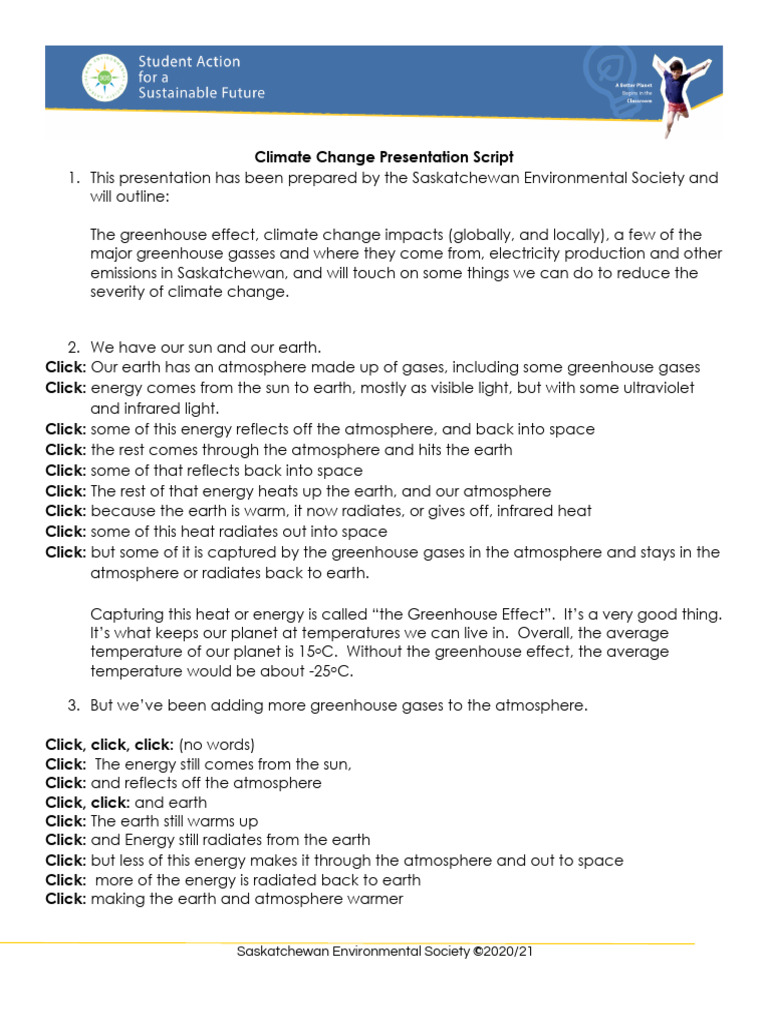 Climate Change Script 2020 21 | PDF | Climate Change | Greenhouse Effect