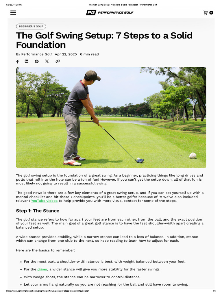 The Golf Swing Setup - 7 Steps To A Solid Foundation - Performance Golf ...
