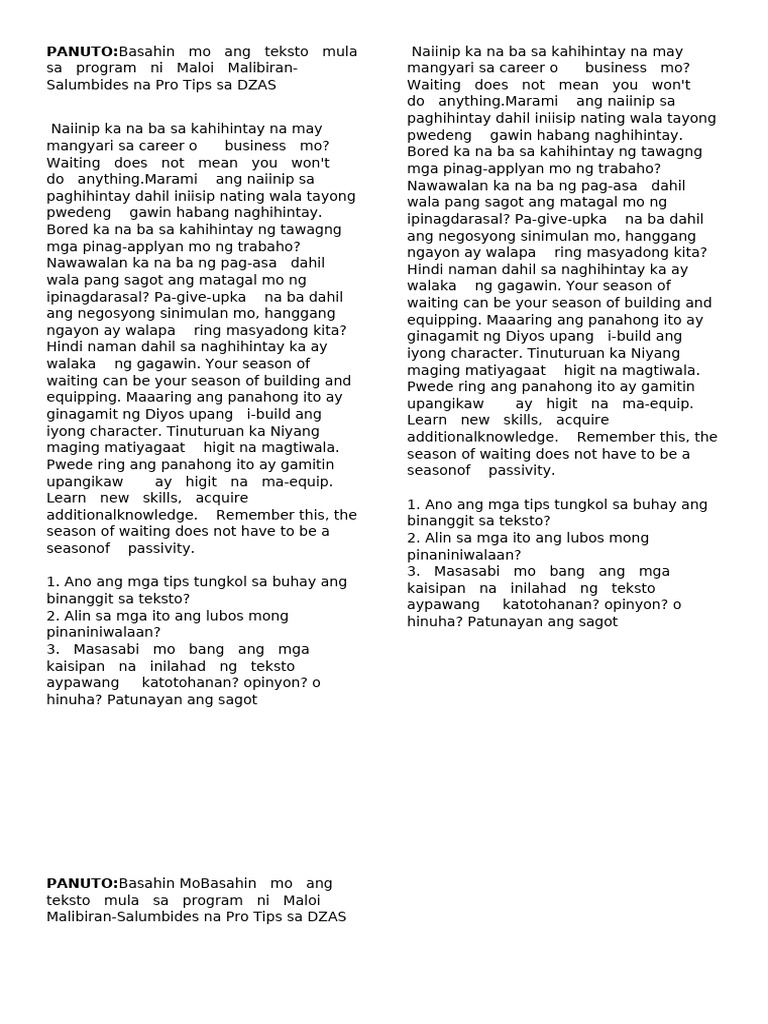 Day 4 Pabasa 2 | PDF