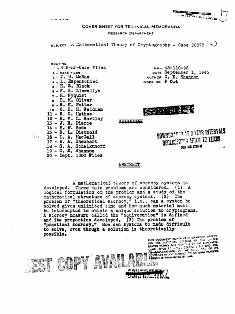 Shannon Crypt SHRT | PDF