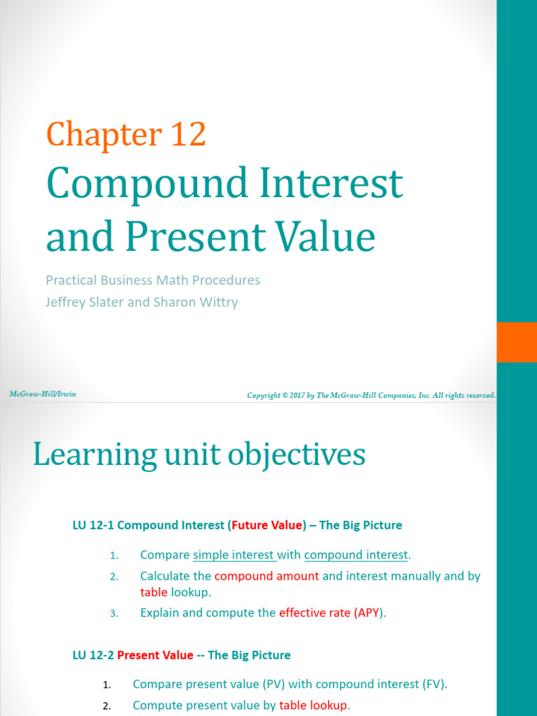 Chapter 012. Compound Interest | PDF | Interest | Present Value