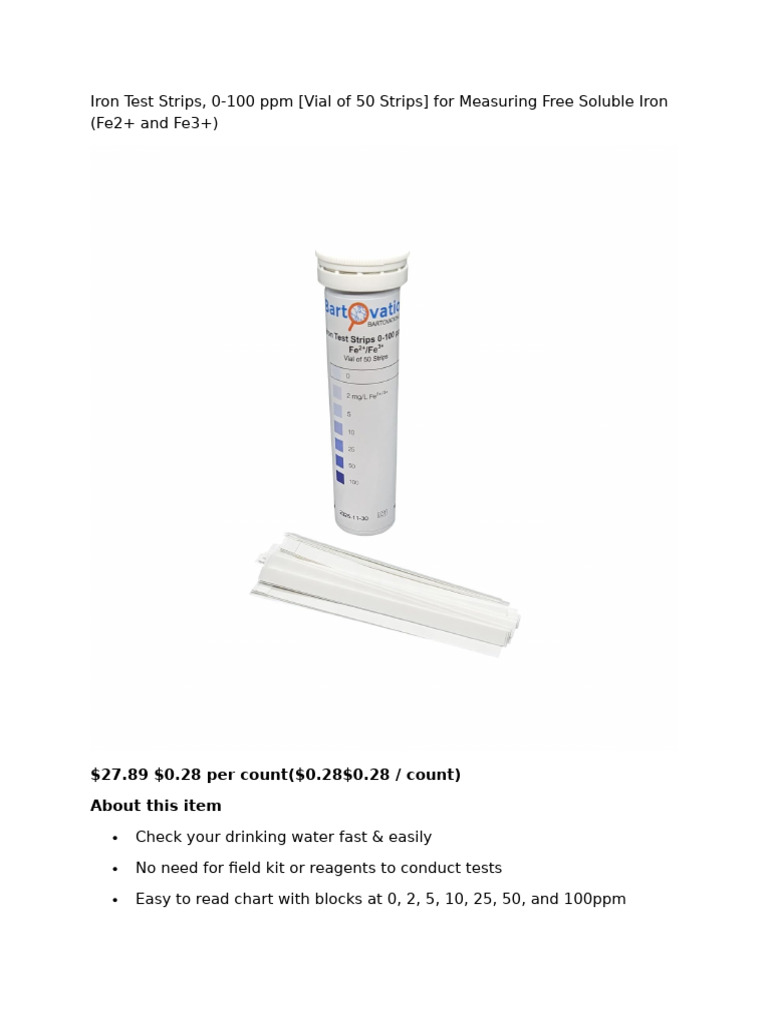 Iron Test Strips | PDF