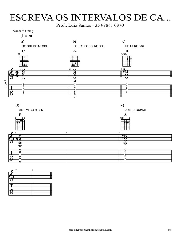 Escreva Os Intervalos de Cada Acorde | PDF | Teoría musical | Elementos de la música