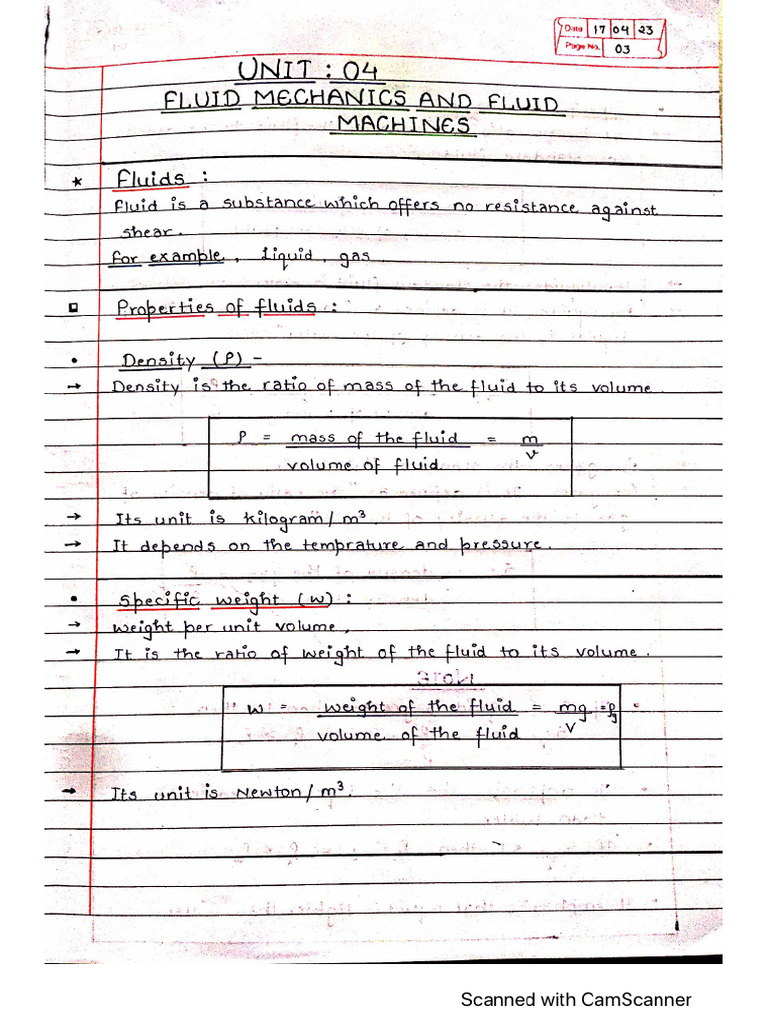 Mechanics Unit-4 (Fluid Mechanics and Flu | PDF